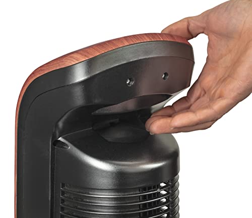 Lasko Wind Curve Electric Oscillating Tower Fan with Bluetooth Technology for Indoor, Bedroom and Home Office Use, 42", Woodgrain T42905