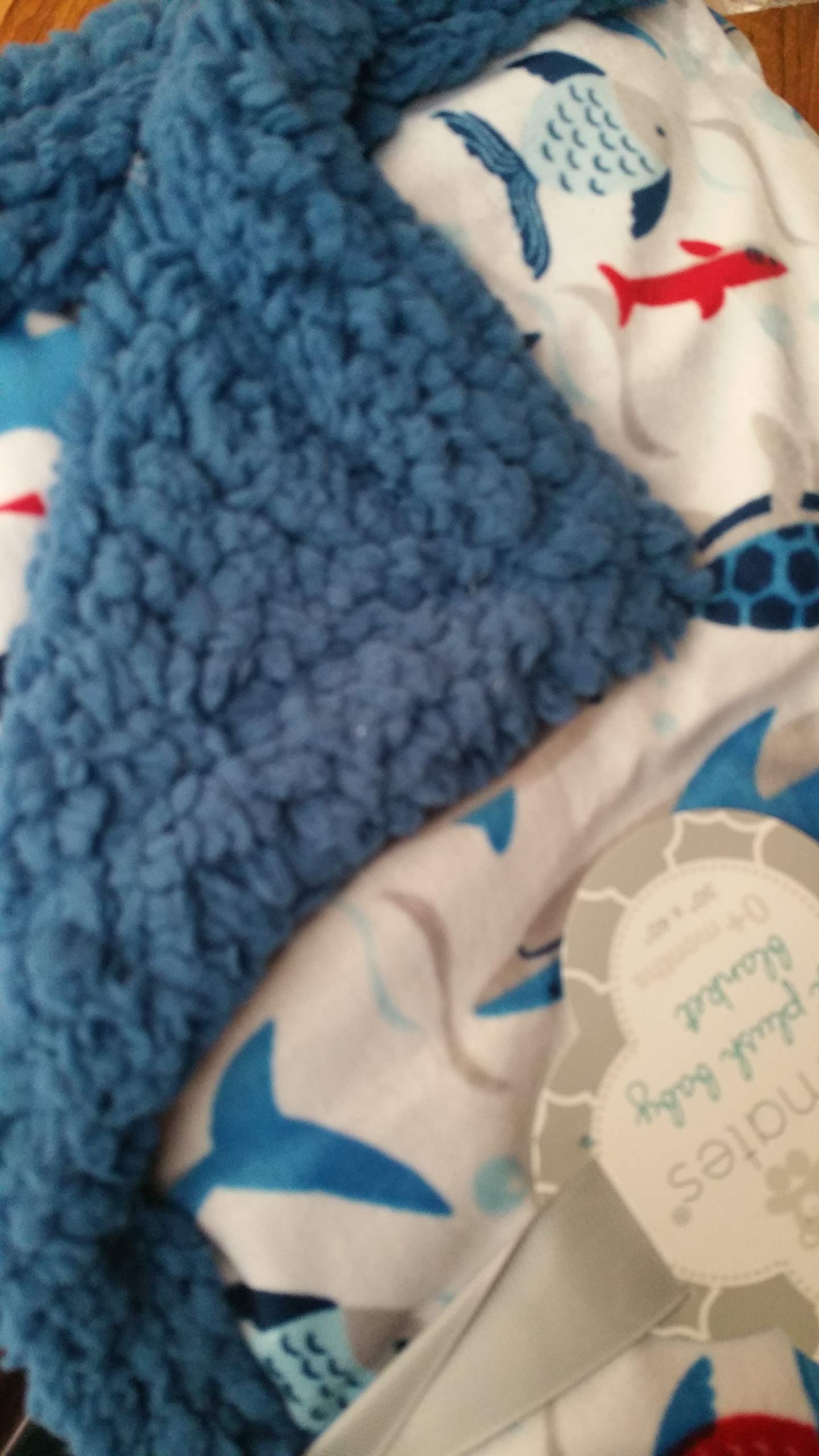 Posh Linens Shark Sherpa Blanket Blue: Soft Double Layer with Fun Ocean Design for Baby Boy Toddler Child
