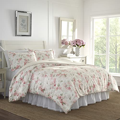 Laura Ashley - Queen Comforter Set, Luxury Bedding with Matching Shams, Stylish Home Decor for All Seasons (Wisteria Pink, Queen)
