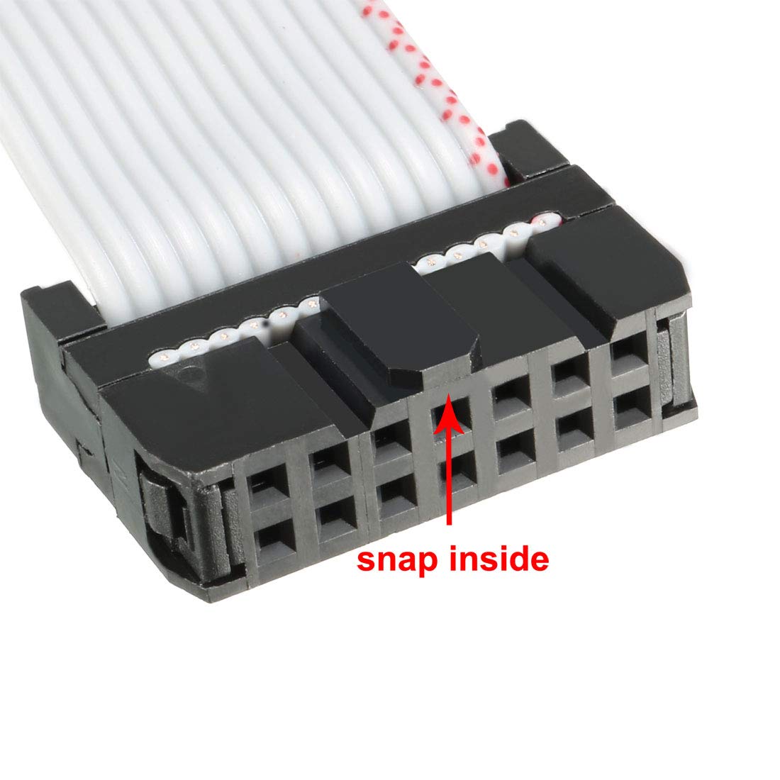 uxcell IDC Gray Wire Flat Ribbon Cable 14 Pins 48cm Length 2.54mm Pitch Type-B