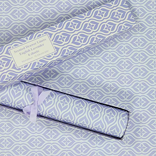 Lavender Scented Drawer Liners, 6 Sheets Fragrant Paper Liners Non-Adhesive Paper Sheets for Home Closet, Dresser Drawers, for Home Fragrance