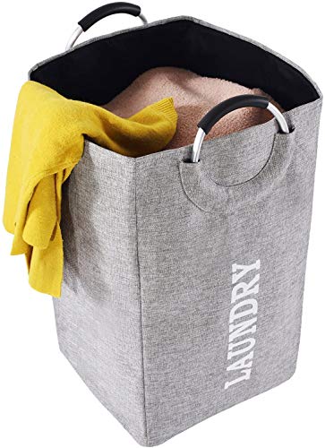 XIGUI Large Collapsible Laundry Hamper Bag with Handles, 13 x11 x 20Inches Foldable Clothes Basket for Washing Storage