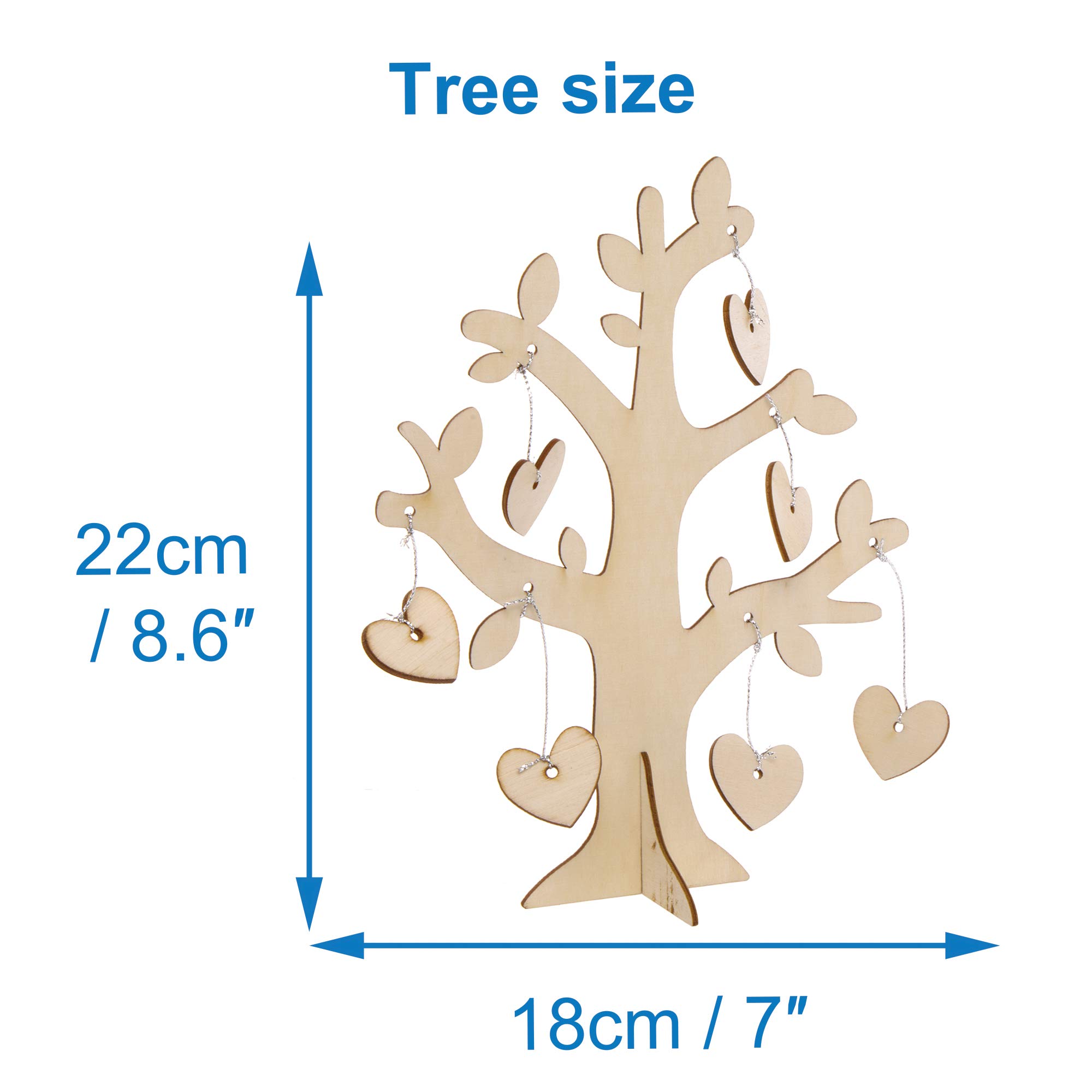 Baker Ross AX759 Heart Tree - Pack of 2, Woodcrafts for Kids to Make, Paint, Decorate and Display for Valentine's Day