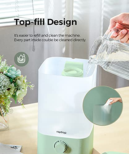 raydrop Cool Mist Humidifier Diffuser, 2.5L Essential Oil Diffuser, Top Fill Humidifier for Bedroom, Home and Office, Baby Humidifier with Adjustable Mist Output, Sleep Mode, Auto Shut Off