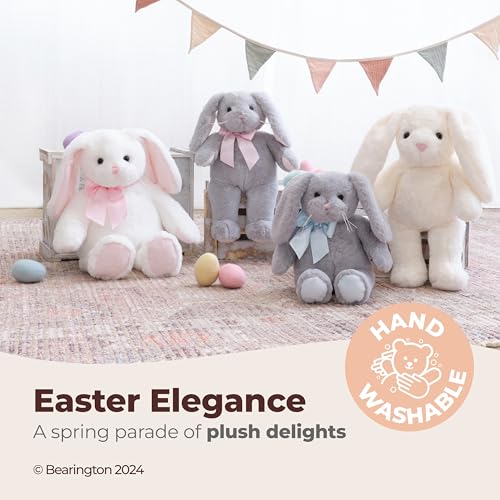 Bearington Lil' Mopsy The Stuffed Easter Bunny Plush, 12 Inch Pink Stuffed Bunny for Easter, Baby Easter Gifts