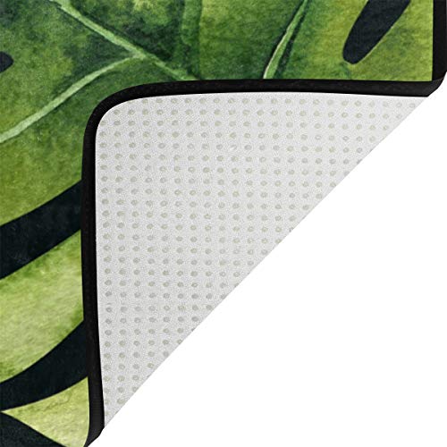 ALAZA Parrot Bird Tropical Palm Tree Leaves Watercolor Area Rug Rugs for Living Room Bedroom 7' x 5'