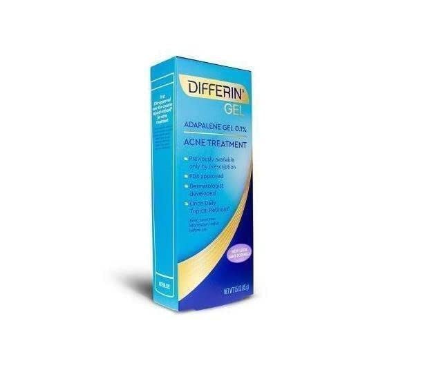 Differin Adapalene Gel 0.1% Acne Treatment, 45 gram, 180-day supply, 1.6 Ounce (Pack of 2)