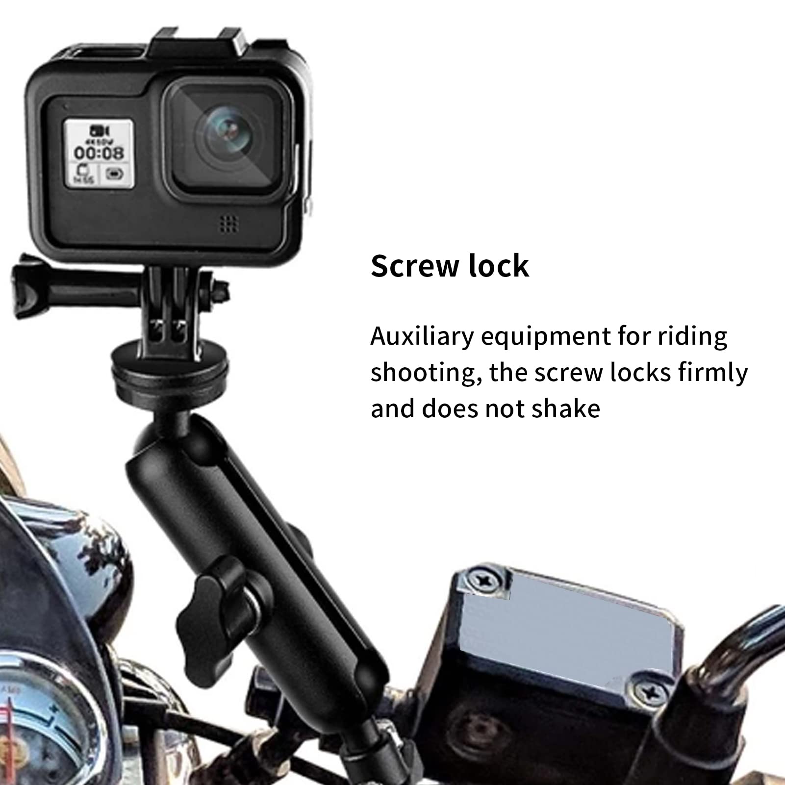 360° Motorcycle Handlebar Bracket, Motorcycle Camera Motorcycle Handlebar Mount Action Camera for Mobile Phones for Sports Cameras
