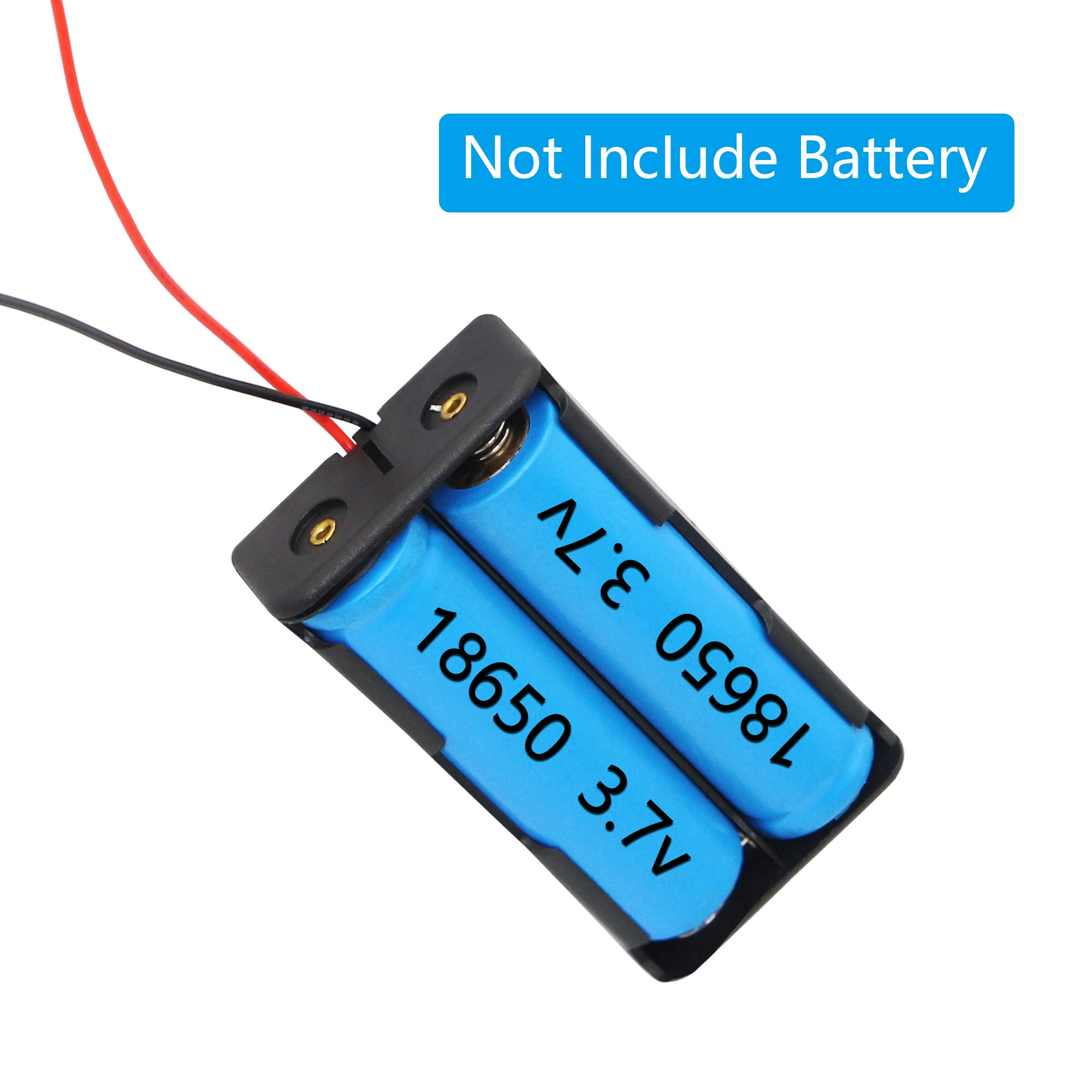 PNGKNYOCN 18650 Battery Clip, 2 Slots 3.7V DIY Battery Storage Box in Series Plastic Batteries Case YOUCHENG for 18650 Battery with Connect Lead(5-Pack)