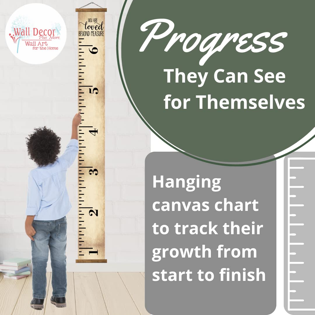 Canvas Growth Chart for Wall Nursery Decor - Gender Neutral Growth Chart for Kids - Ready to Hang Kids Height Wall Chart - Height Chart for Kids - Kids Growth Chart Wall Hanging - Growth Chart Canvas