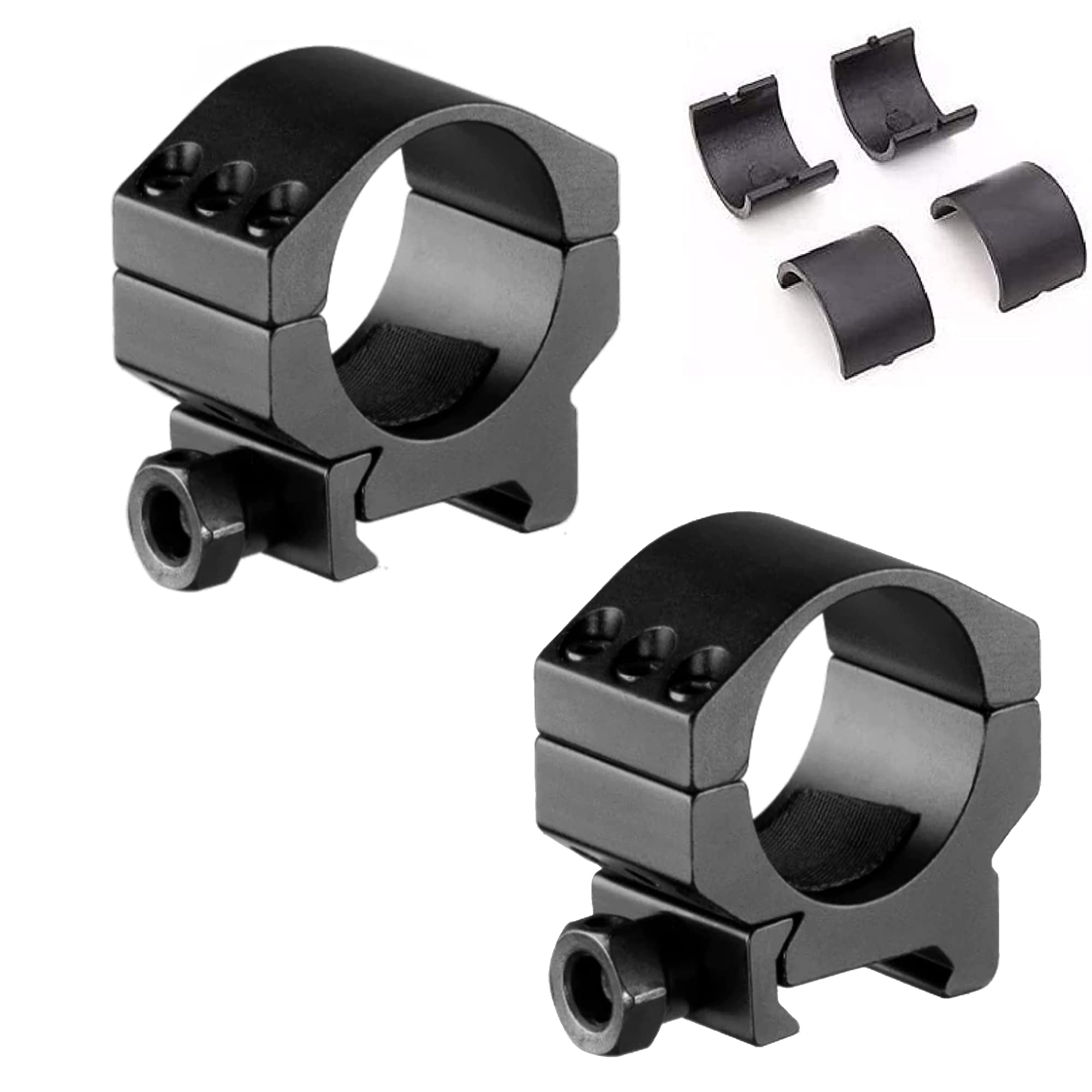 360 TACTICAL One Pair Medium Profile 30mm Comes with Spacer to Fit 25.4 mm 1 inch Ring Scope Mount fit 20mm Picatinny Rail Heavy Duty