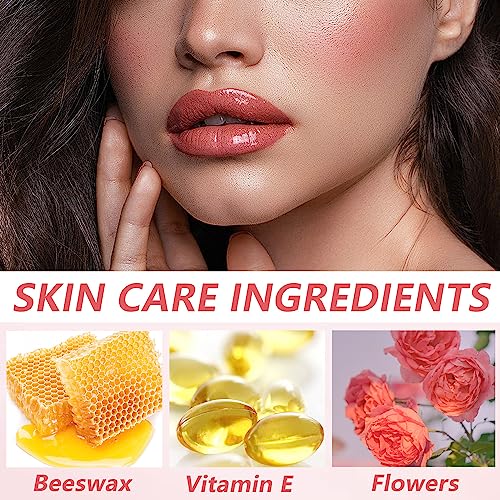 2PCS Crystal Flower Jelly Lipstick, Magic PH Temperature Color Changing Lip Gloss, Long Lasting Nutritious Moisturizing Lip Balm, Clear Color Changing Lipstick with Flower Inside