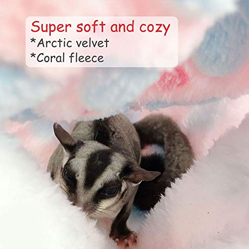 Oncpcare Small Pet Cage Hammock, Bunkbed Sugar Glider Hammock, Guinea Pig Cage Accessories Bedding, Warm Hammock for Parrot Ferret Squirrel Hamster Rat Playing Sleeping