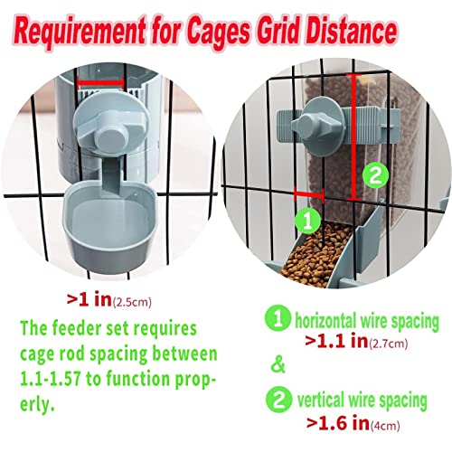 BNOSDM Rabbit Automatic Food Feeder and Water Dispenser Bunny Gravity Feeding Station Waterer Set Hanging Self-Dispensing Feeder for Ferret,Guinea Pigs Chinchillas Kitten (Blue)