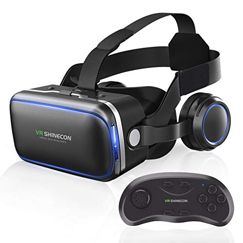 360° VR Headset with Remote Controller Compatible with iPhone and Android Phones,Adjustable 3D VR Glasses Goggles,Virtual Reality Headsets Goggles for Kids and Adults