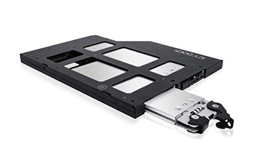 Icy Dock ToughArmor MB852M2PO-B Caddy Rack Mobile, 2X SSD NVMe M.2 Drive Adapter for Odd Ultra Slim (9.5mm) CD/DVD Drive Bay with OCuLink SFF-9402 Connector
