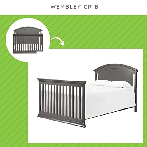 CC KITS Full-Size Conversion Kit Bed Rails for Million Dollar Baby Ashbury, Durham, Etienne, Foothill, Louis & Wembley Cribs (Manor Grey/Slate)