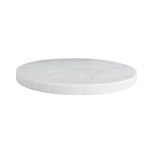 Creative Co-Op Minimalist Round Marble Charcuterie or Cutting Board, White Small