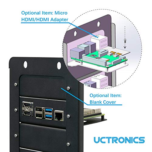 UCTRONICS 19 inch 3U Rack Mount for Raspberry Pi 4, with 8 Mounting Plates, Extendable to Support 12 Units of All Pi B/B+ Models