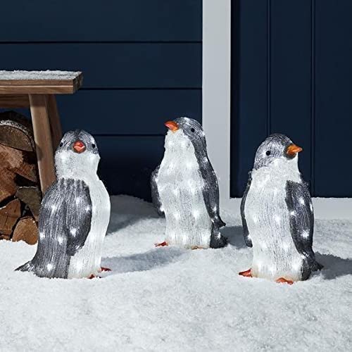 FZYUAN Solar Lights for Outdoor Garden, 3D Penguin Lamp Outdoor Lawn Decorative Landscape LED Lights for Garden Patio Yard Pathway Party Holiday, 3 Pack