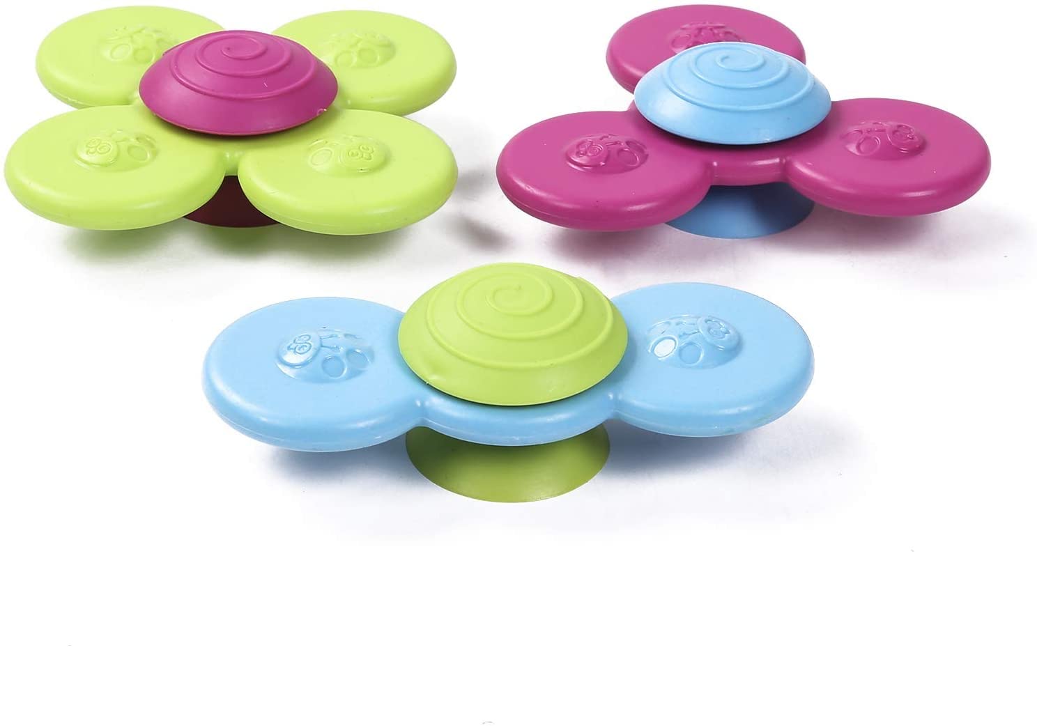 BornCare Fidget Suction whirly Spinners for Baby Toddler Kids, Durable Toys (3 Pack)