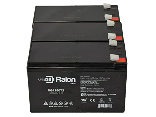 Raion Power RG1280T2 12V 8Ah Upgraded Replacement UPS Backup Battery for Tripp Lite SMART1500-3 Pack