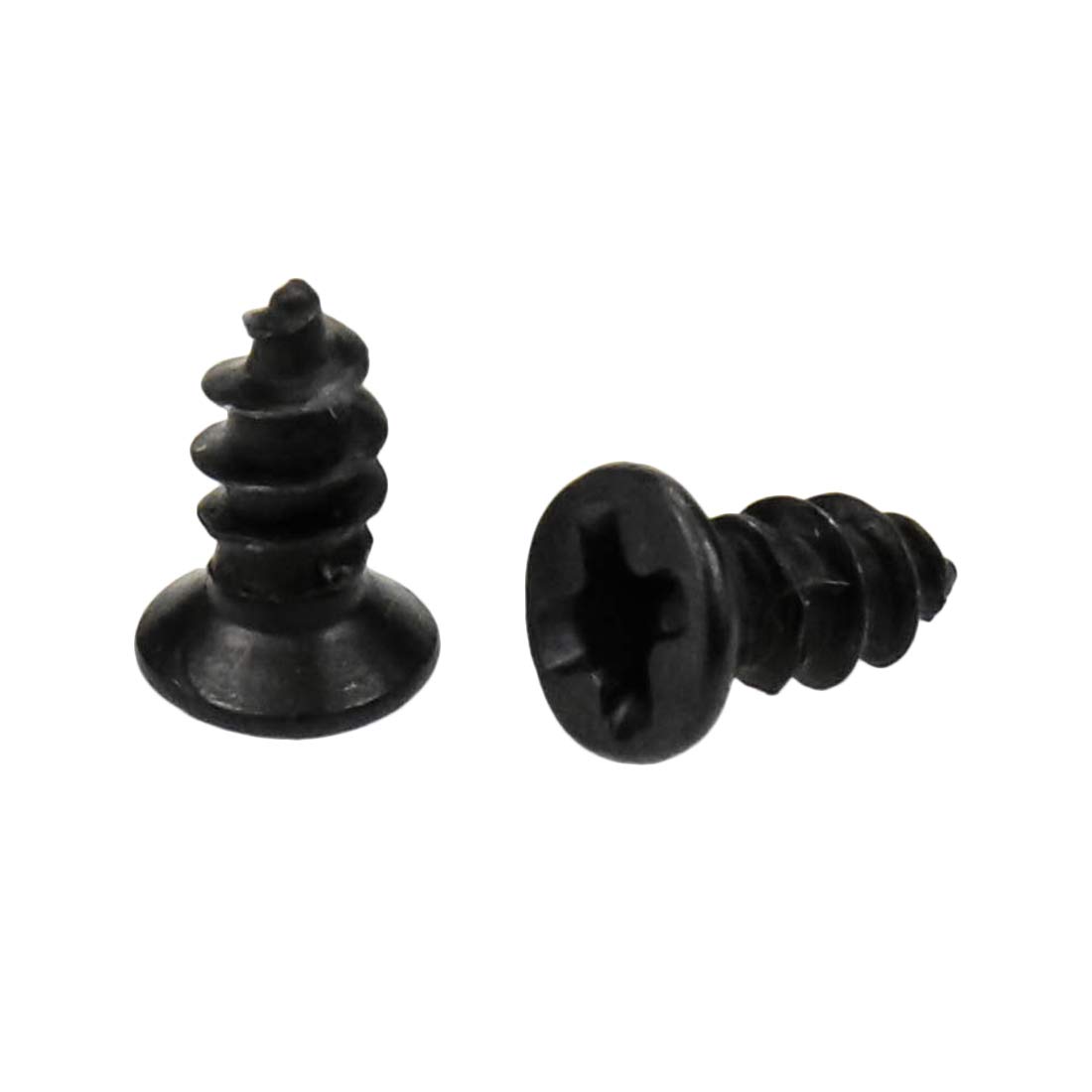 Xiaoyztan M2.6x6mm Flat Head Cross Drive Pointed Wood Screws Black Oxide Coated Carbon Steel Self-Drilling Screws, Pack of 200