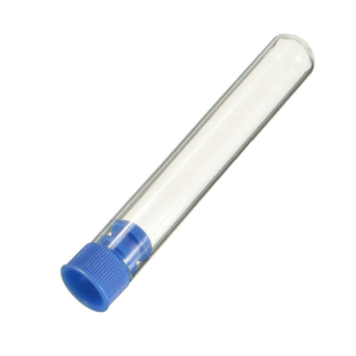 LTKJ 20pcs 12x75mm Clear Borosilicate Glass Test Tubes Rimless Heat-Resistant Glass with Blue Push Caps for Scientific Experiments