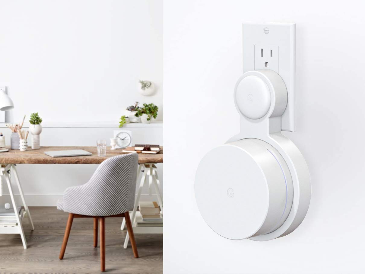 Outlet Wall Mount for Google WiFi AC1200, No Messy Wires Space Saving Easily Be Moved Outlet Mount for Google Mesh WiFi Router, Best Design for Winding Power Cord (3 Pack)