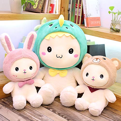 DERMAEX Pink Bunny Plush Stuffed Animal Pillow,Soft Hugging Pillow Bunny Plush Toys,Cute Rabbit Doll Throw Pillow with Wings,Gifts for Birthday, Valentine, Christmas (Pink,25cm)