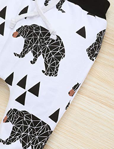 Newborn Baby Boys Romper 3PCs Set Clothes Infant Baby Bear Bodysuit Pants Hat Fall Winter Outfits Stuff Set 3-6M