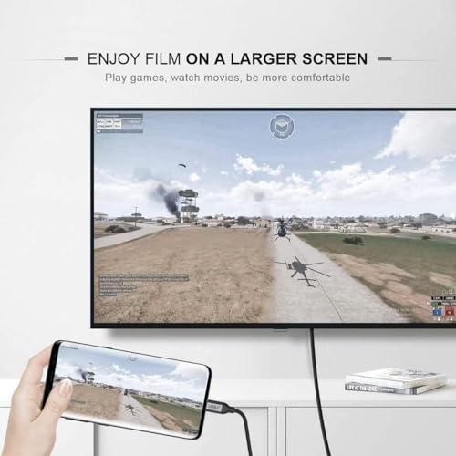QGeeM USB C to HDMI Adapter 4K Cable, USB Type-C to HDMI Adapter [Thunderbolt 3/4] HDMI Adapter for Laptop MacBook Pro/Air, iPhone15 Pro max, Dell XPS, HP.Pixelbook, Thinkpad,Surface,Ipad Pro etc.