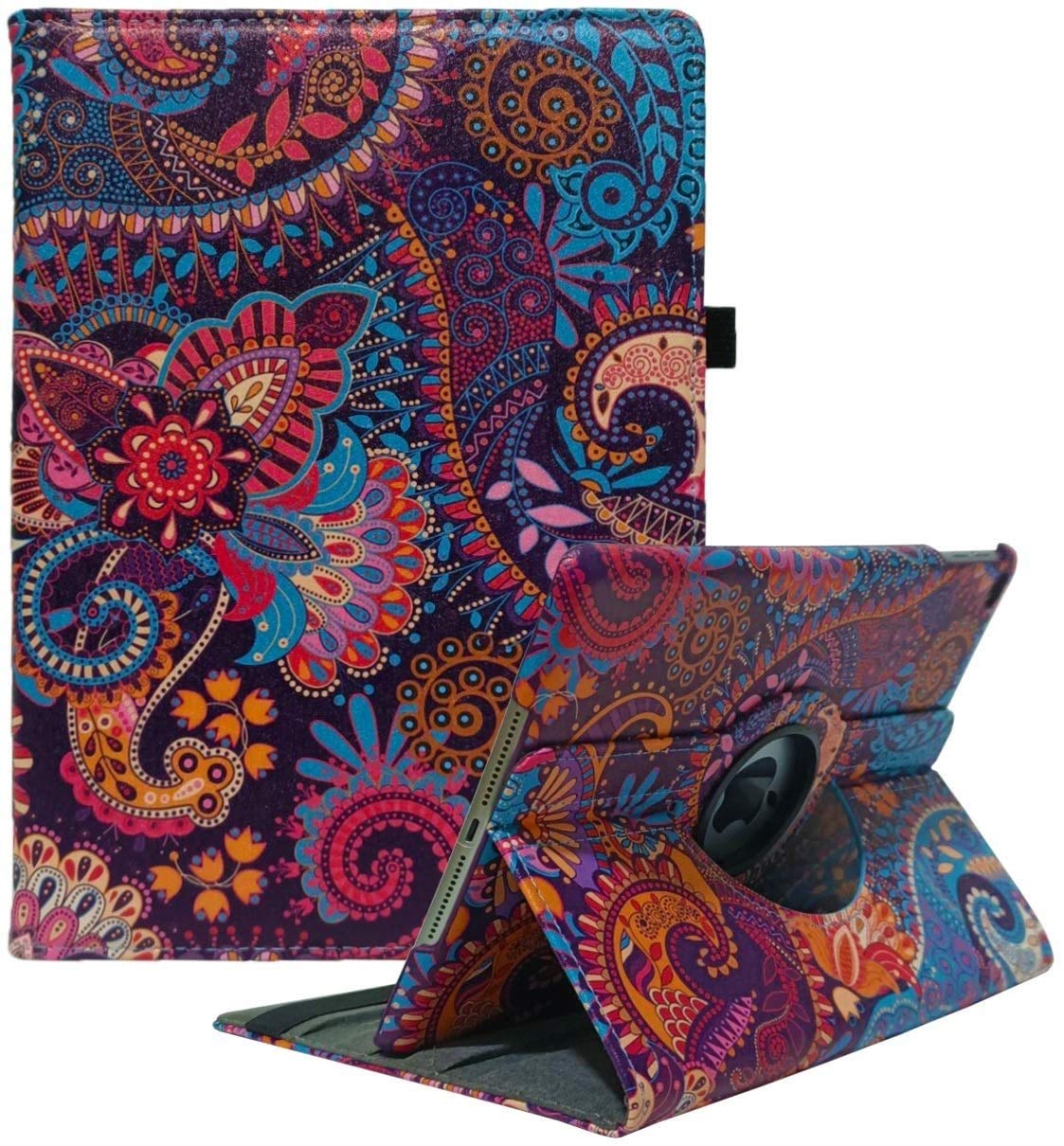 iPad Case Fit 2018/2017 iPad 9.7 6th/5th Generation - 360 Degree Rotating iPad Air Case Cover with Auto Wake/Sleep Compatible with Apple iPad 9.7 Inch 2018/2017 (National Wind)