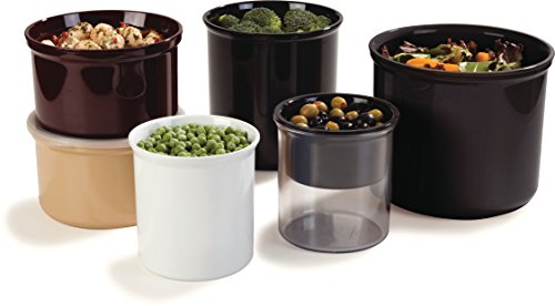 Carlisle FoodService Products Classic⢠Round Storage Container with Lid, 1.2 Quart Crock, Black