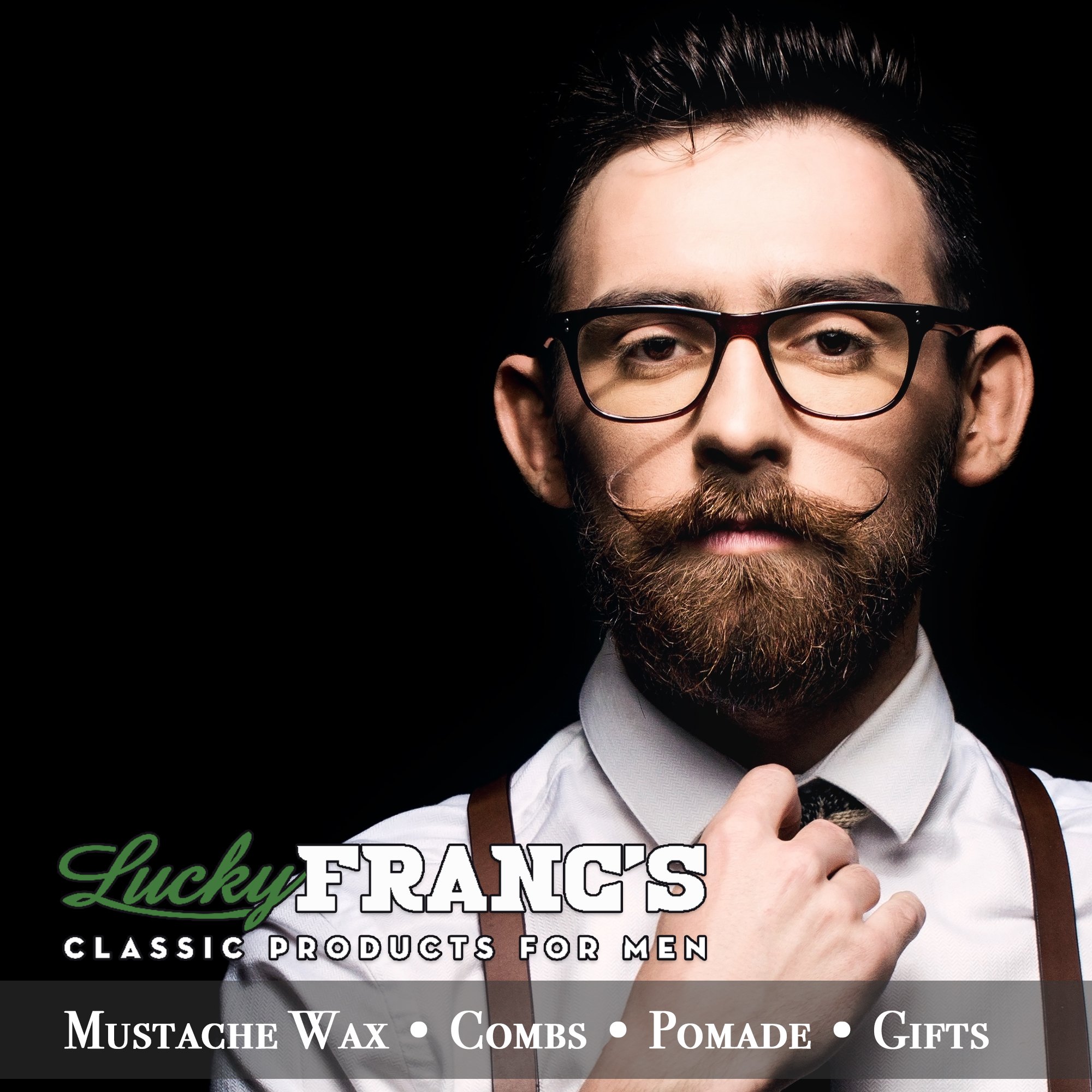 Lucky Franc's Beard Grooming Kit with Japanese Beard Scissors & Ox Horn Handmade Mini Beard Combs for Men. Mustache Trimming Kit with Mustache Hair Scissors and Comb for Men. Handmade Beard Care Kit