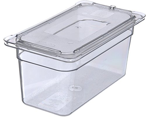 Carlisle FoodService Products 10276U07 Polycarbonate Universal Flat Lid, 12-3/4" Length x 7" Width x 7/16" Height, Clear, For TopNotch One-Third Size Food Pans (Case of 6)
