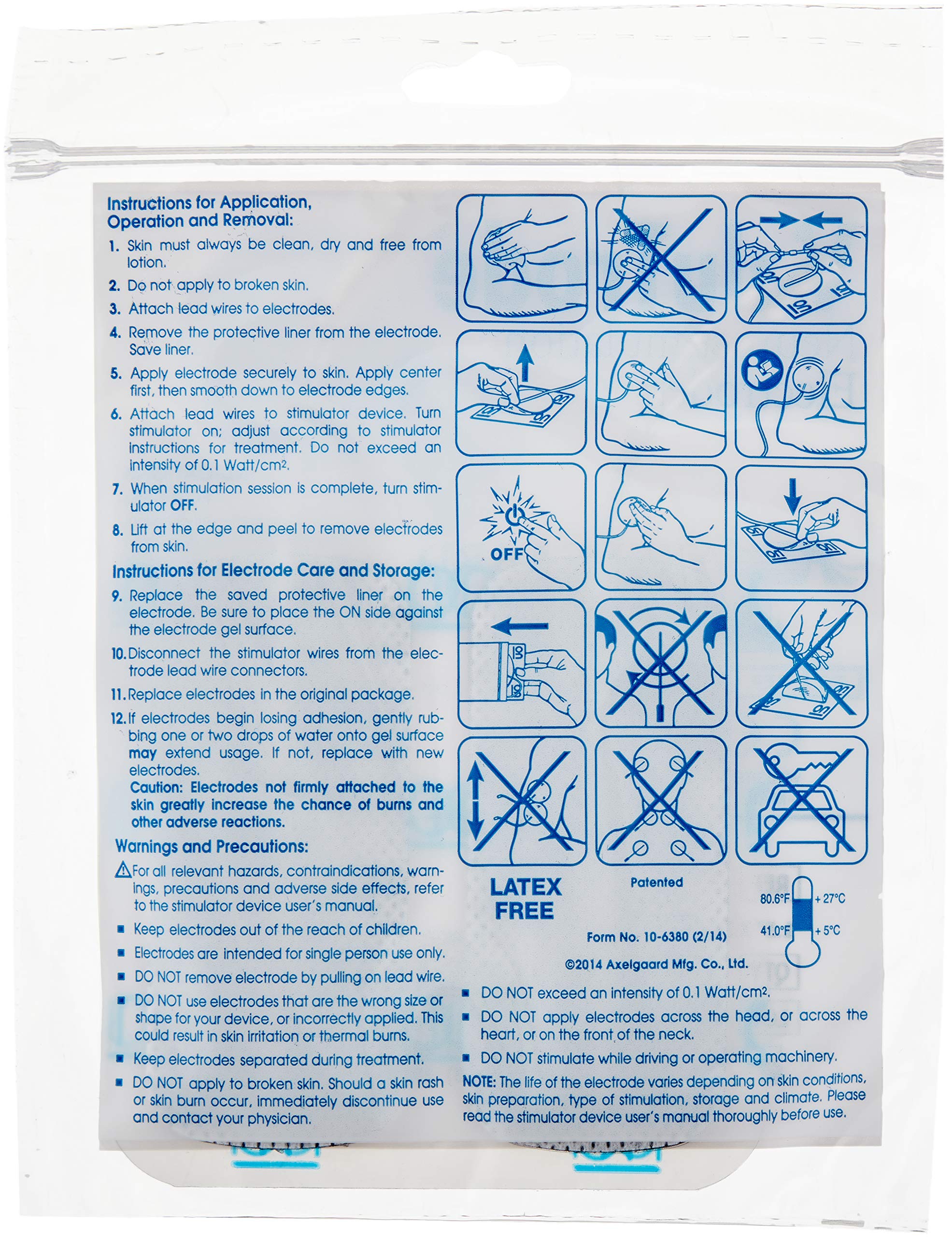 Physical Therapy 82183 Axelgaard ValuTrode Cloth Electrodes, 1.5" x 3.5" Rectangle, Pack of 40