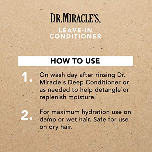 Dr. Miracle's Leave In Conditioner, Blended with Vitamins A, C & E for Strong, Soft, Manageable Shiny Hair, 8 Ounce