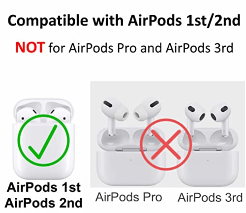 A-Focus [6 Pairs] Ear Tips for AirPods 2 & 1【Fit in Case】 Ultra Thin Silicone Replacement Earbuds with Storage Box Compatible with Apple AirPods 1 & 2 (3 White 1 Black 1 Pink 1 Green)