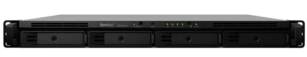 Synology RackStation RS1619xs+ iSCSI NAS Server with Intel Xeon 2.2GHz CPU, 64GB Memory, 4TB SSD and 24TB HDD, Rail Kit, DSM Operating System