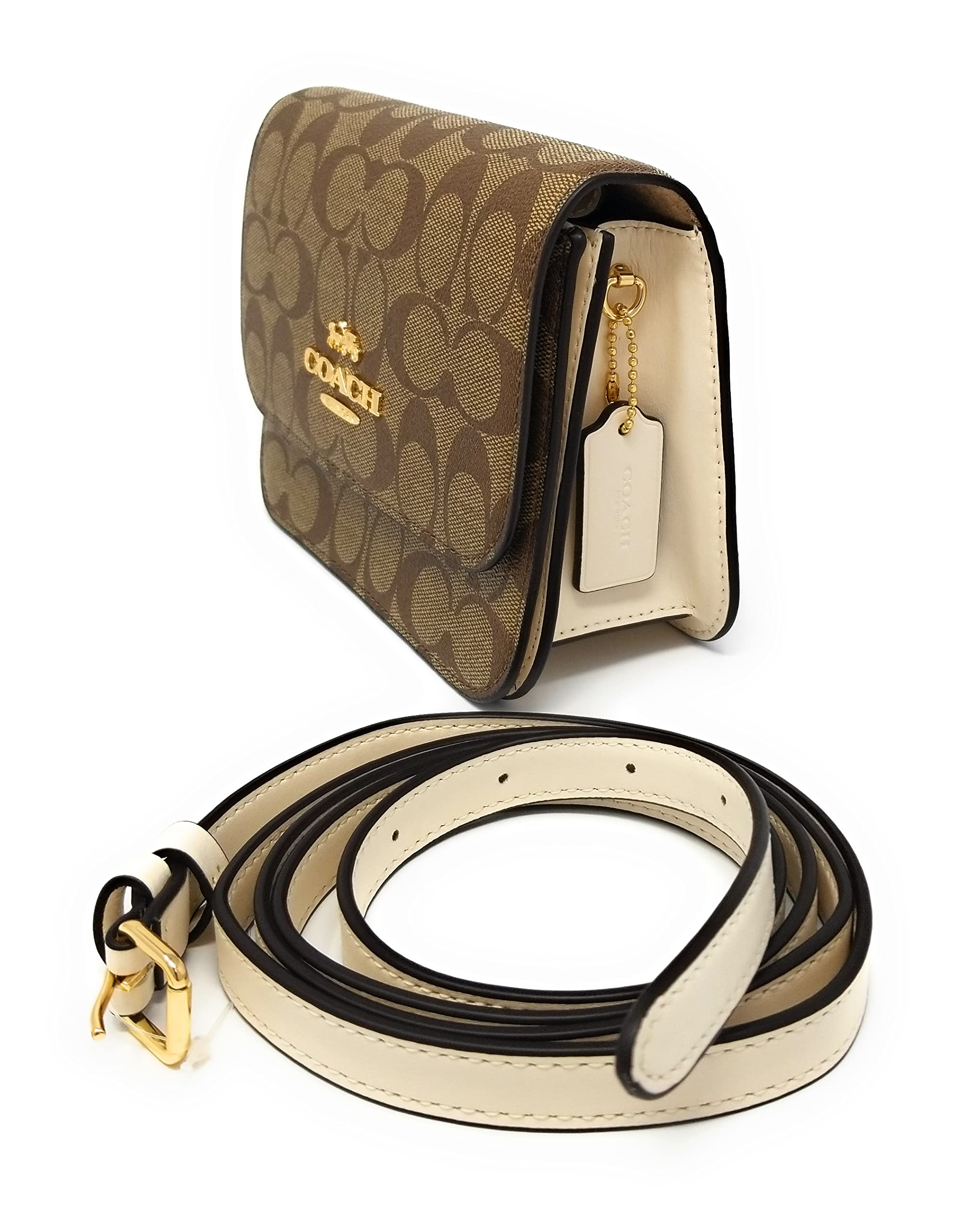 Coach Women's Mini Brynn Crossbody Bag (Signature Canvas - Khaki - Chalk)