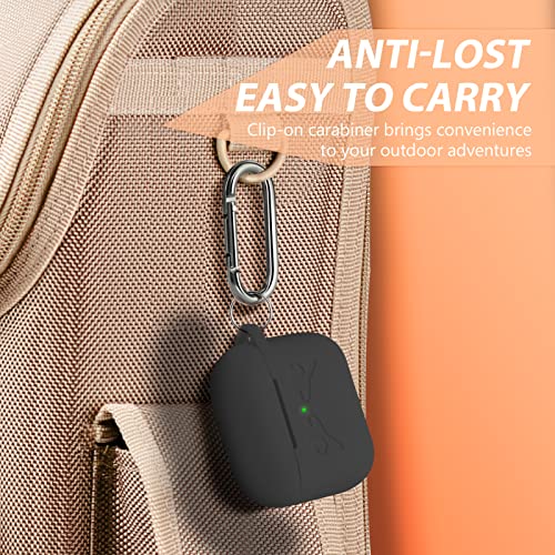 ORIbox Silicone Case for AirPods Pro, Cover Silicone Protective Case Skin for Apple Airpods Pro (Front LED Visible) ,Black