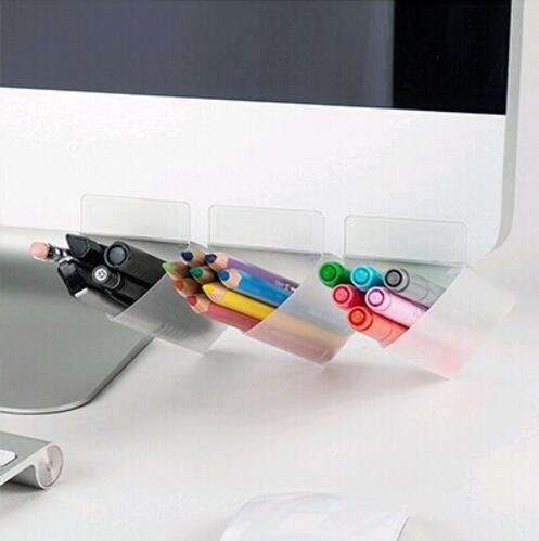 Creative DIY Screen Pen Pencil Holders Desktop Accessories Bags Desk Organizers Containers Storage Bags-2 Pack (Triangle)