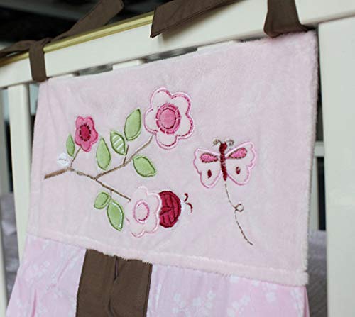 CribMATE Nursery Diaper Stacker for Baby Girl Pink Floral Ladybug Butterfly Diaper Stacker