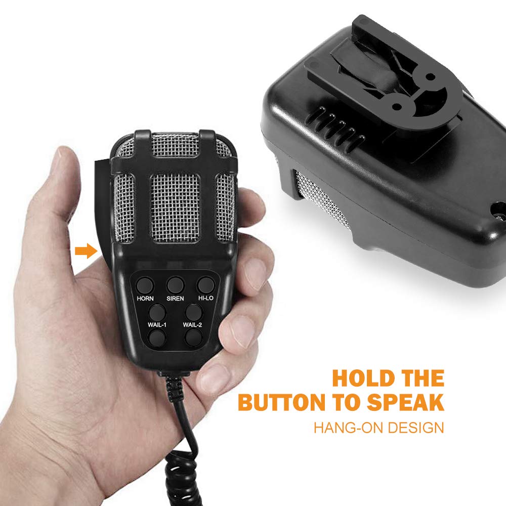 MOTLTECH 100W 12V 7 Tone Sound Car Siren Speaker Mic PA System Emergency Sound Amplifier