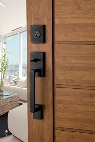 Baldwin SCLAJXCONCSR190 SC.LAJxCON.CSR La Jolla Sectional Single Cylinder Keyed Entry Handleset with Interior Contemporary Knob
