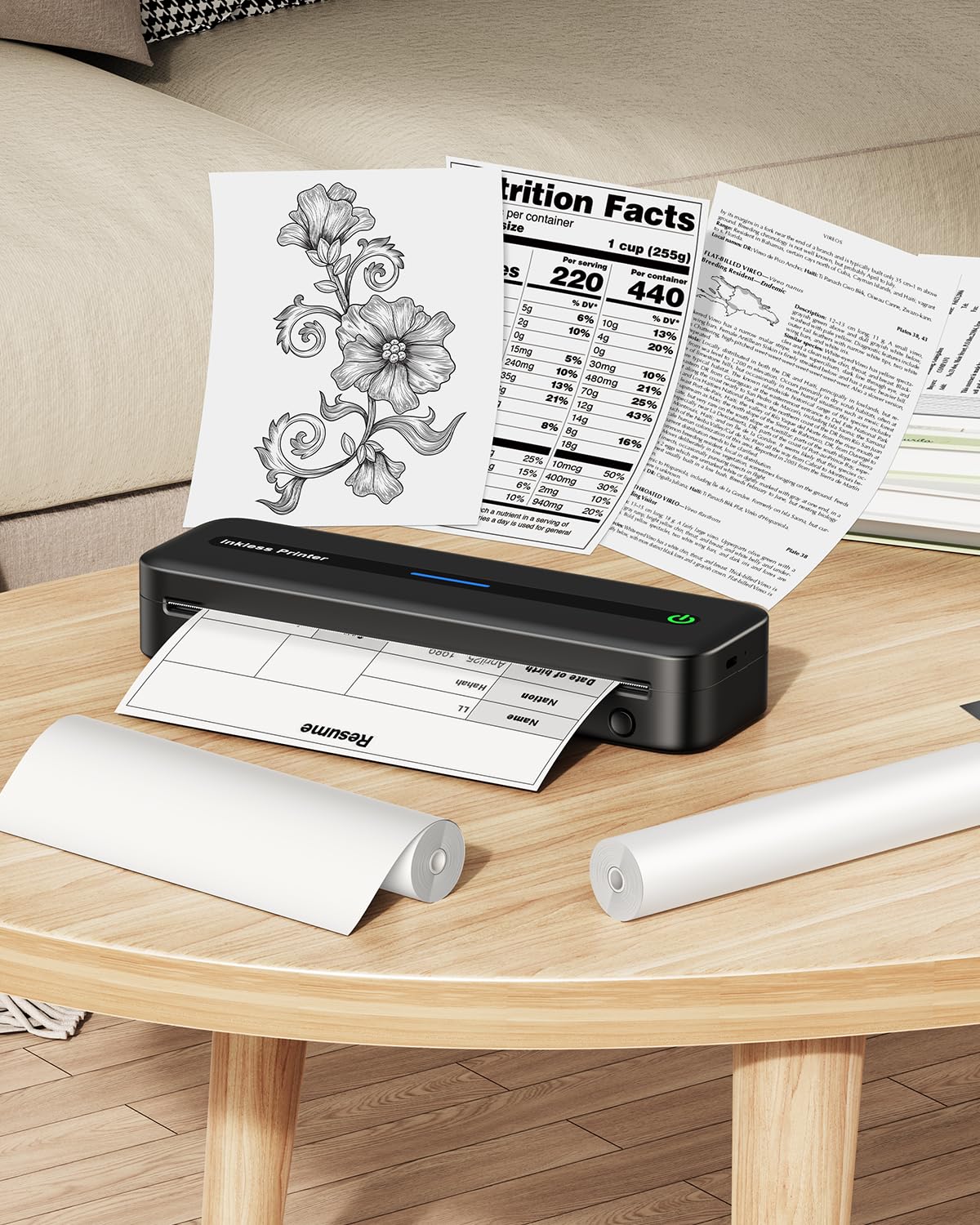 A4 Thermal Paper - 8.27β x 11.69β (210mm x 297mm) Quick-Dry Printing Paper, Compatible with Phomemo M08F-A4 M832 M831 M833 M834 M835 Q301 Q302 Thermal Printer for Documents Contracts, 100 Sheets