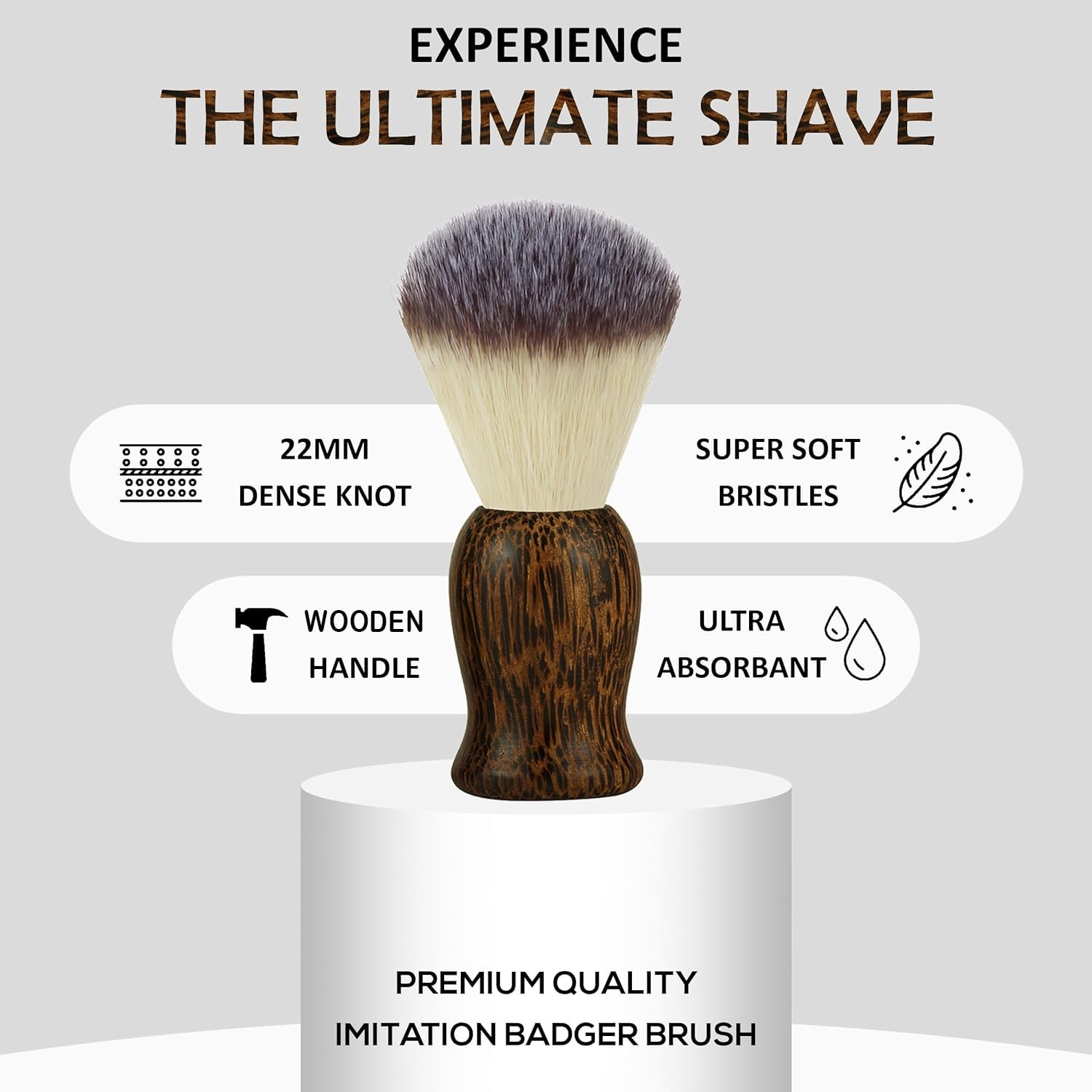 RUBAB MEN Premium Soft Shaving Brush for Men |Leopard Edition| Experience Luxury Shaving with Cruelty-Free Bristles & Classic Wooden Handle | Designed & Crafted in India