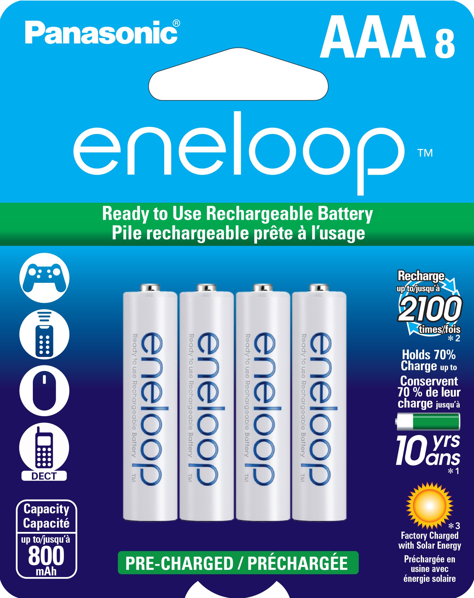 Panasonic eneloop Super Power Pack with Advanced Charger and 8 AAA Batteries