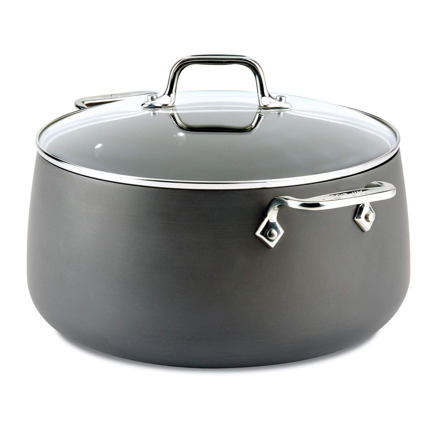 All-Clad HA1 Hard Anodized Nonstick Stockpot 8 Quart Induction Oven Broiler Safe 500F, Lid Safe 350F Pots and Pans, Cookware Black